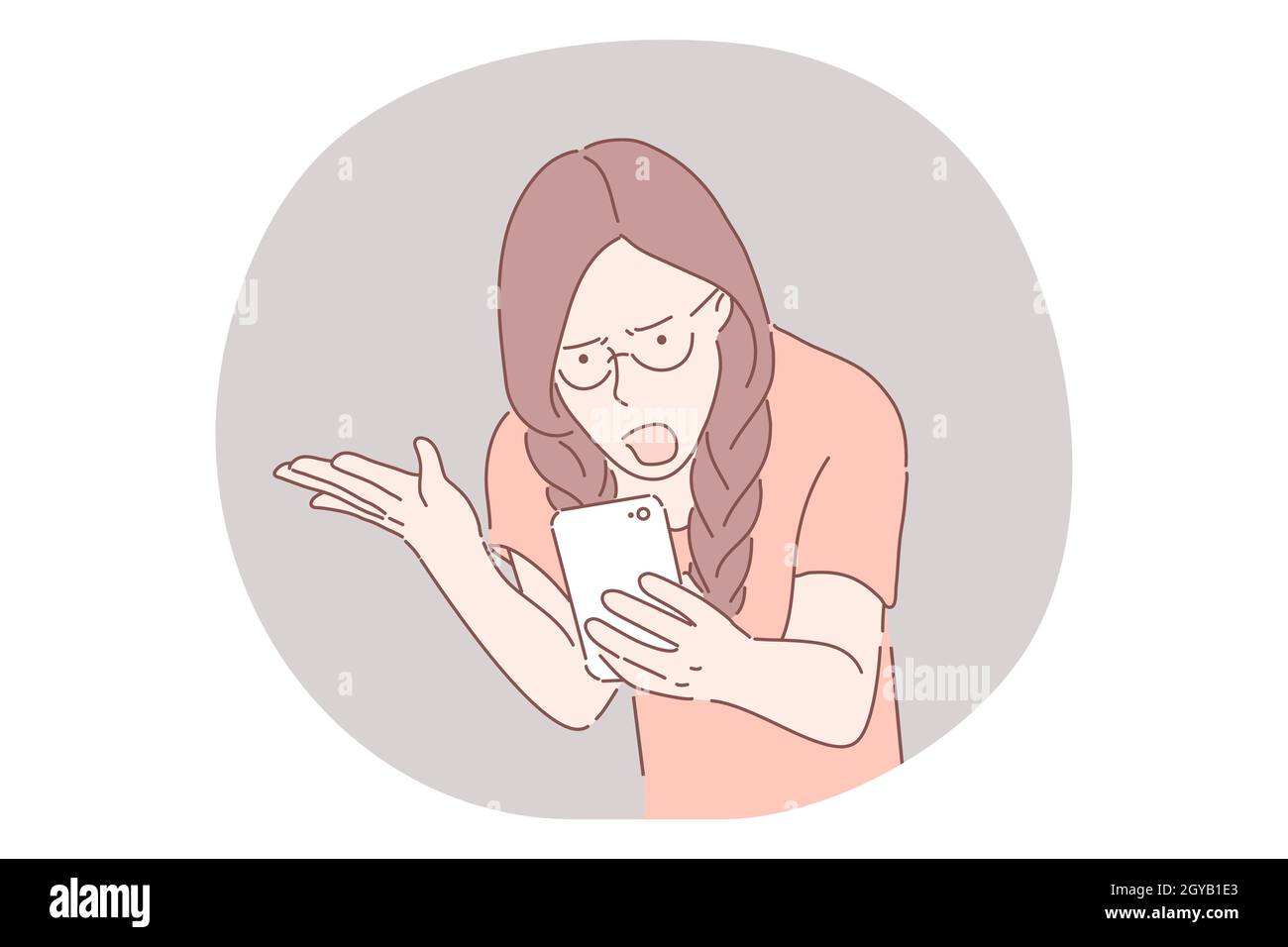 Online quarrelling, conflict, showdown, bullying concept. Young ...