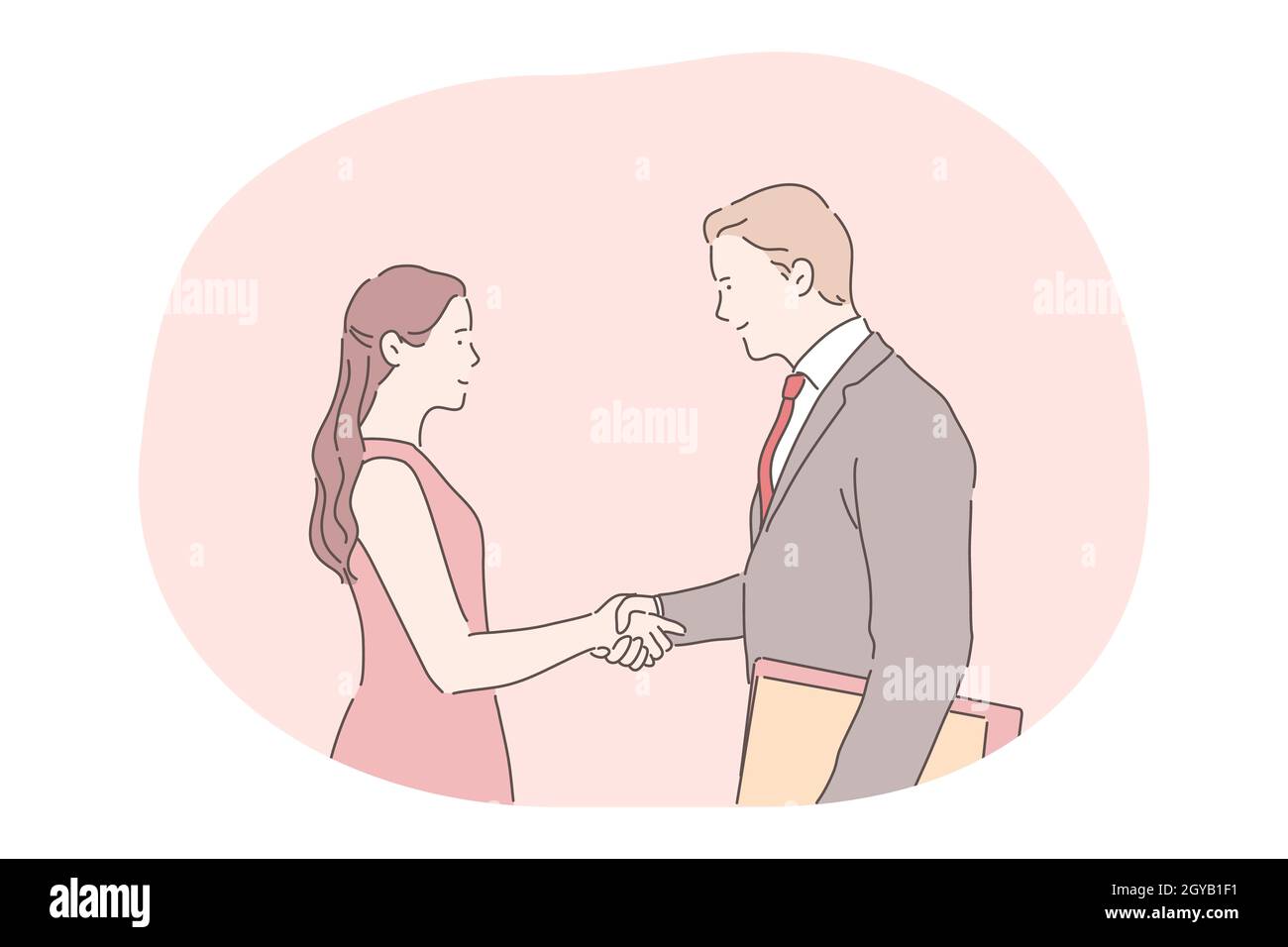 Deal, business agreement, successful negotiations concept. Young ...