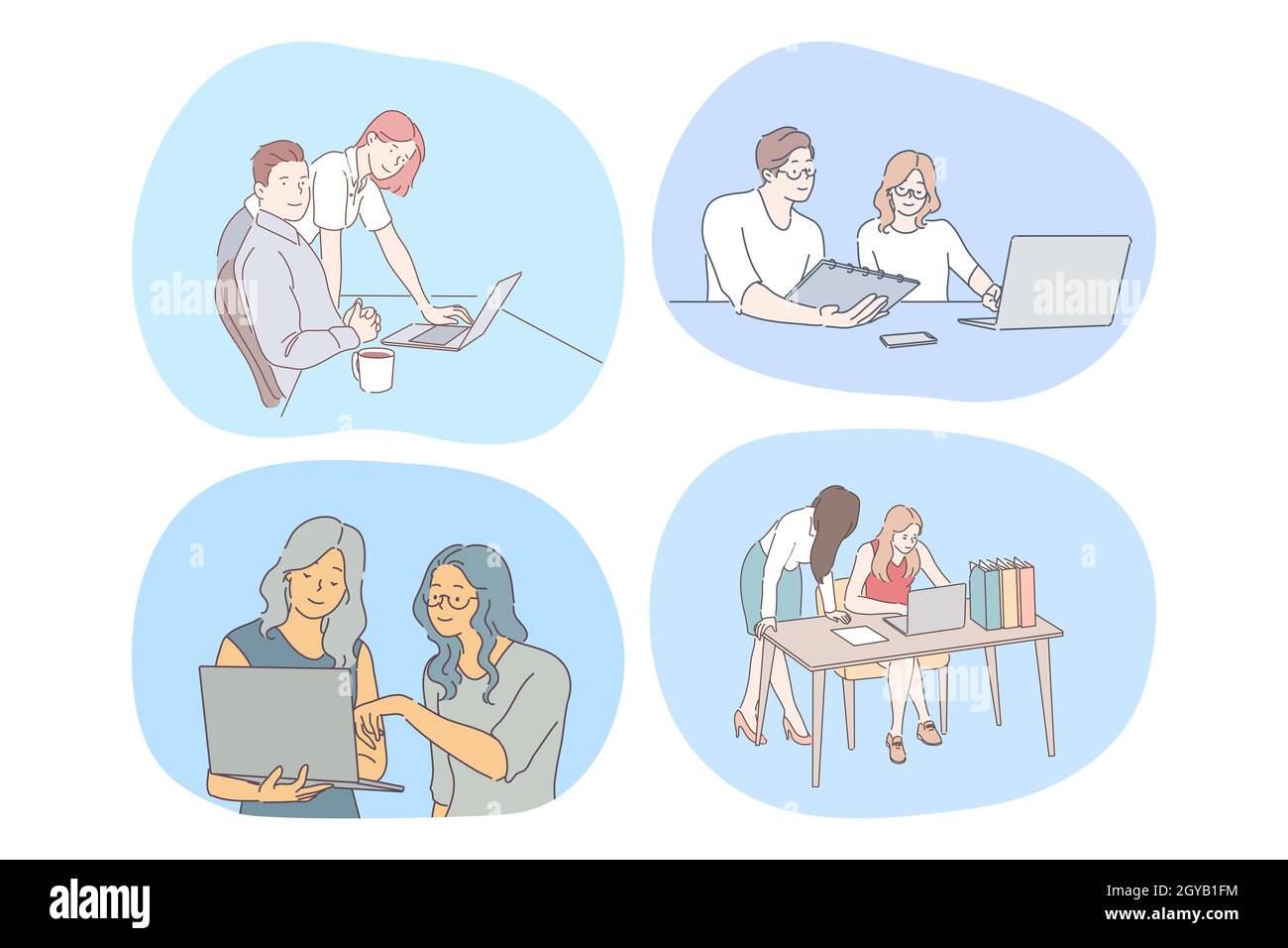 Businesswoman working in startup company Cut Out Stock Images ...