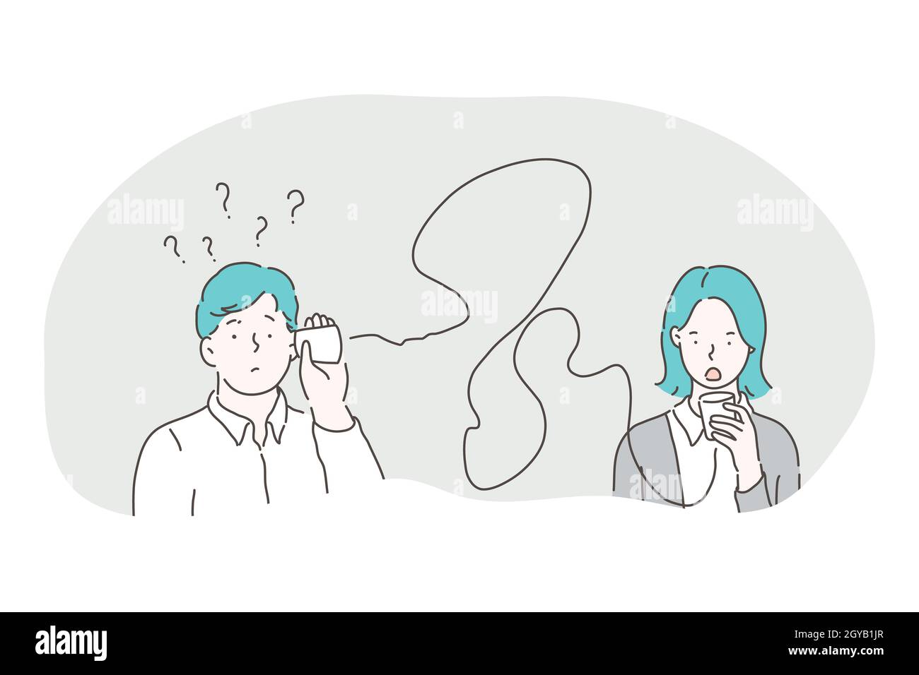 Misunderstanding, connection, communication problems concept. Young ...