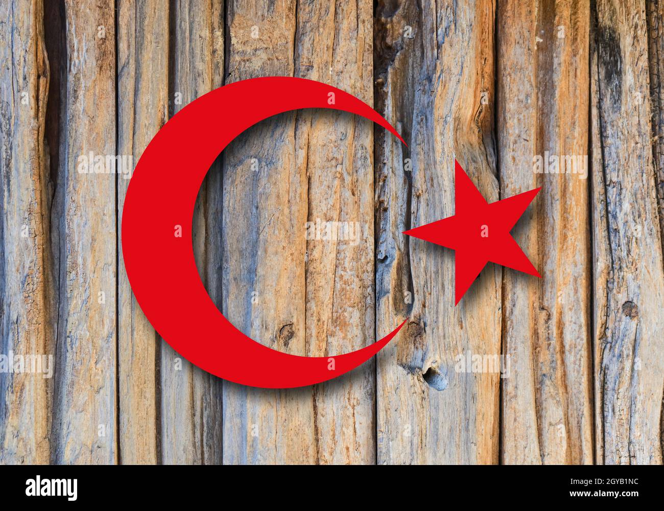 Coat of arms of Turkey, wooden background Stock Photo - Alamy