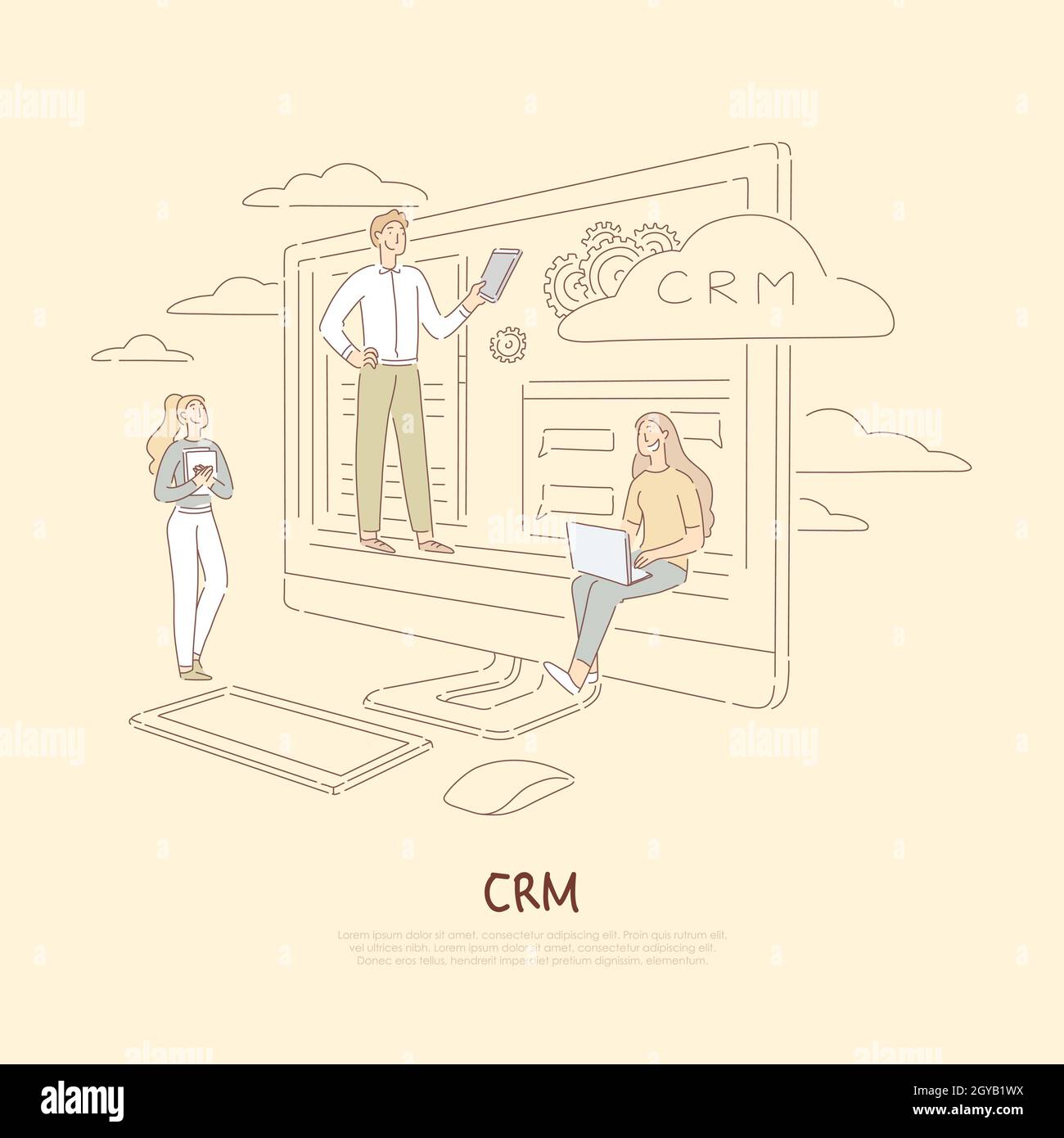 Client support system, company communication service, young colleagues ...