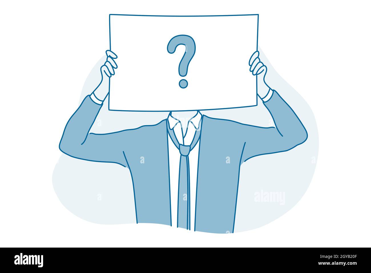 Frustration, doubt, question concept. Young businessman office worker ...