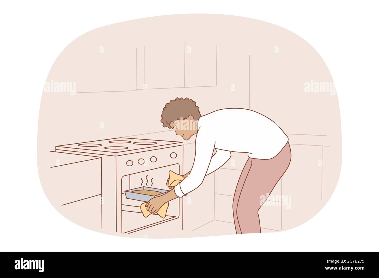 Bake pie in oven Cut Out Stock Images & Pictures - Alamy