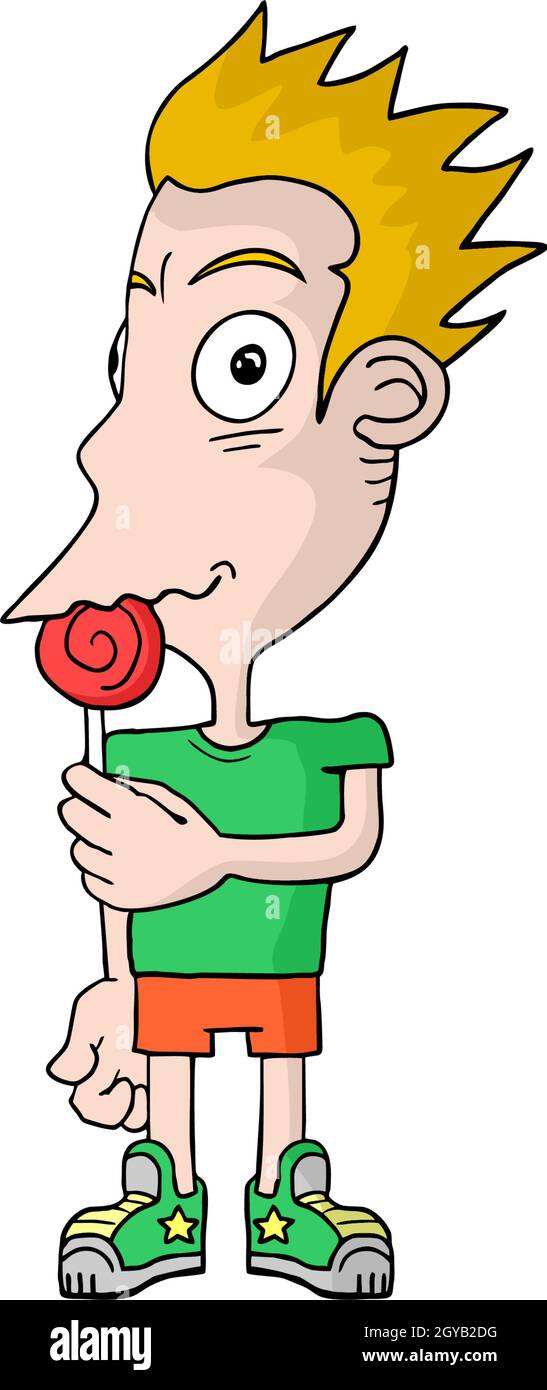 Illustration happy kids eating Cut Out Stock Images & Pictures - Alamy