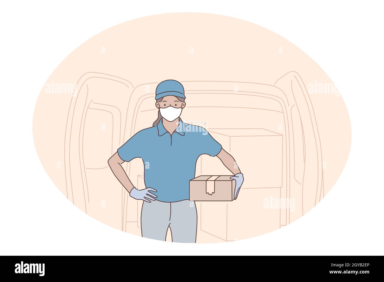 Young courier in safety Cut Out Stock Images & Pictures - Alamy