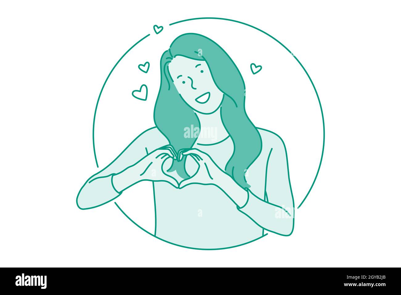 Woman expressing emotions concept. Young woman cartoon character ...