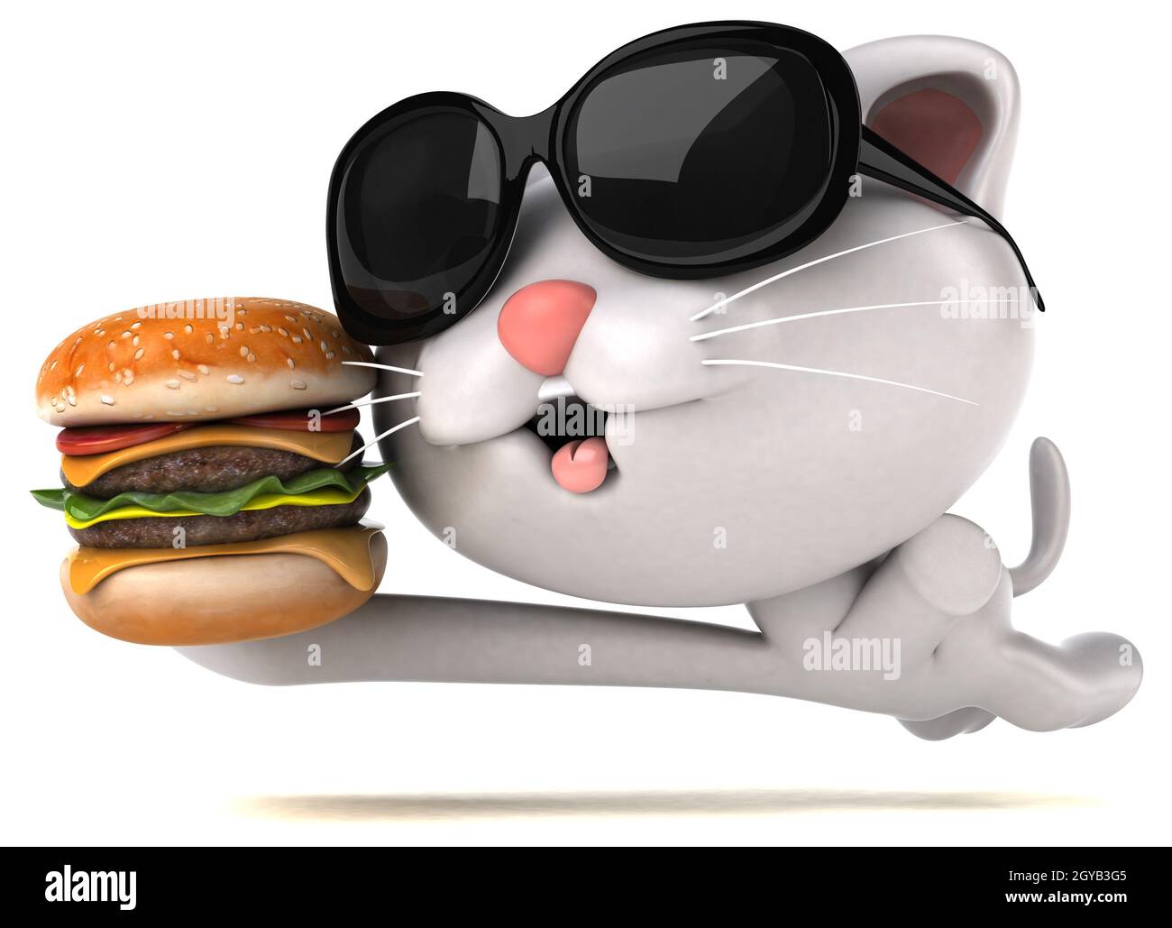 Fun cat - 3D Illustration Stock Photo - Alamy