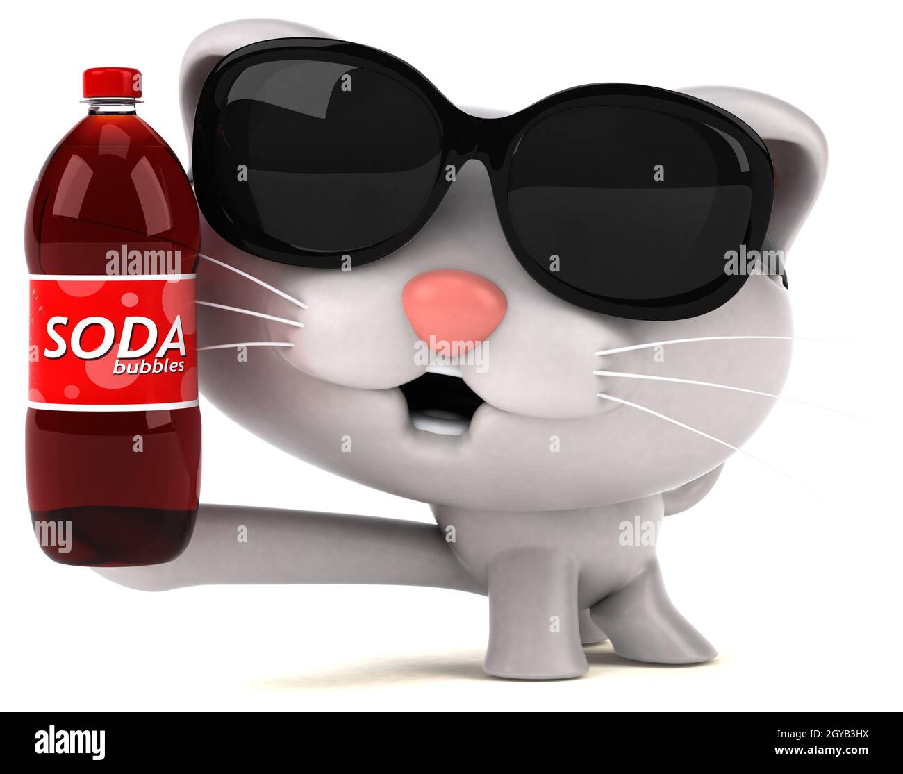 Fun cat - 3D Illustration Stock Photo - Alamy