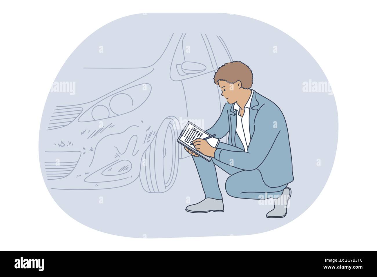 Cartoon man sitting in suit Cut Out Stock Images & Pictures - Alamy