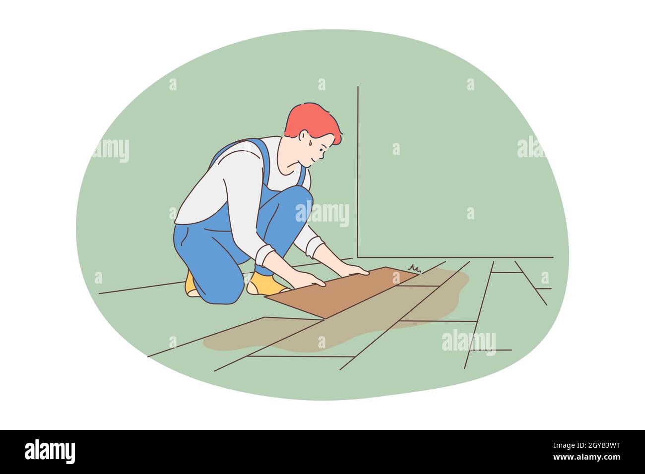 Young man repair cartoon Cut Out Stock Images & Pictures - Alamy