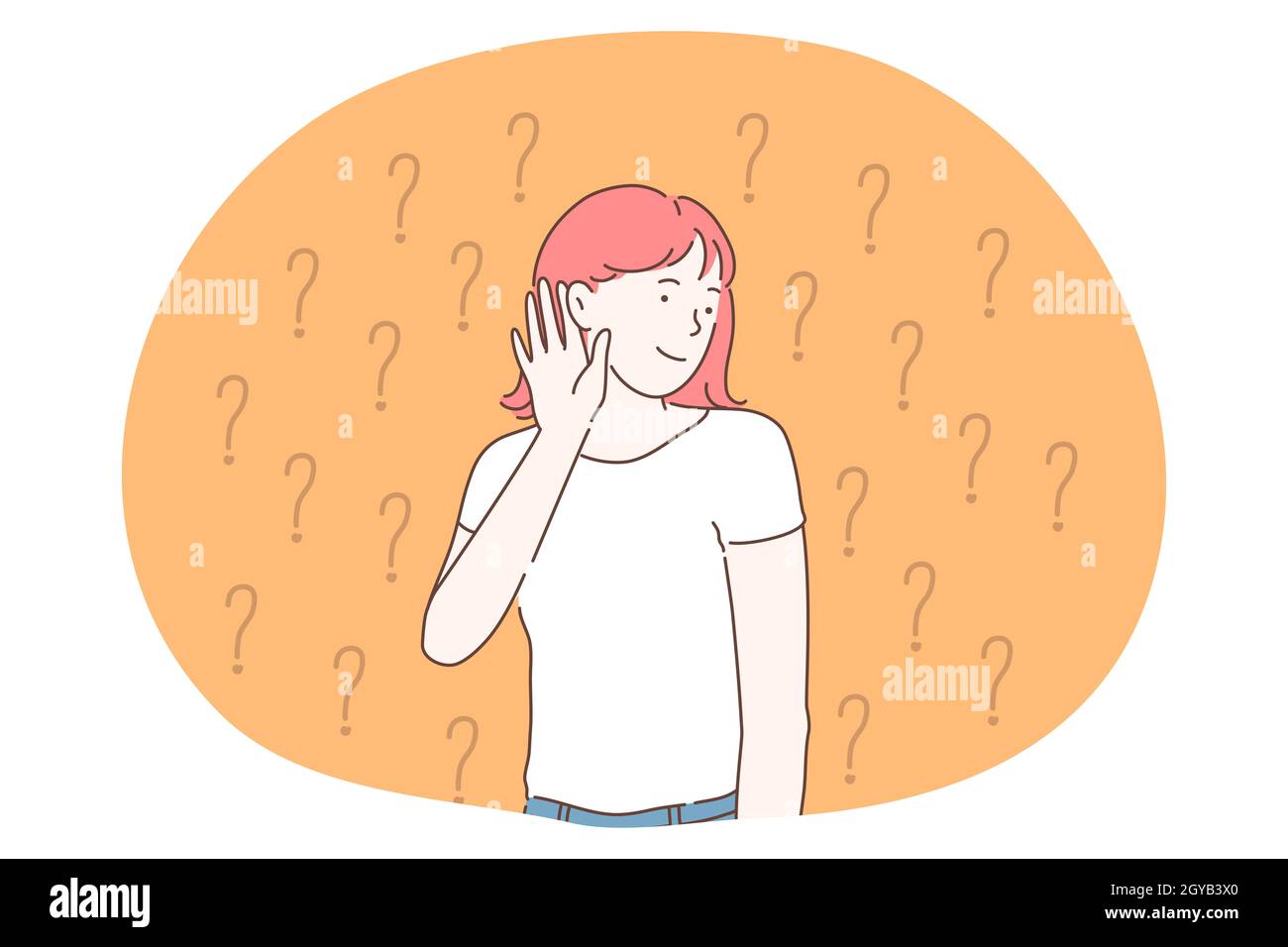 Confused girl cartoon Cut Out Stock Images & Pictures - Alamy