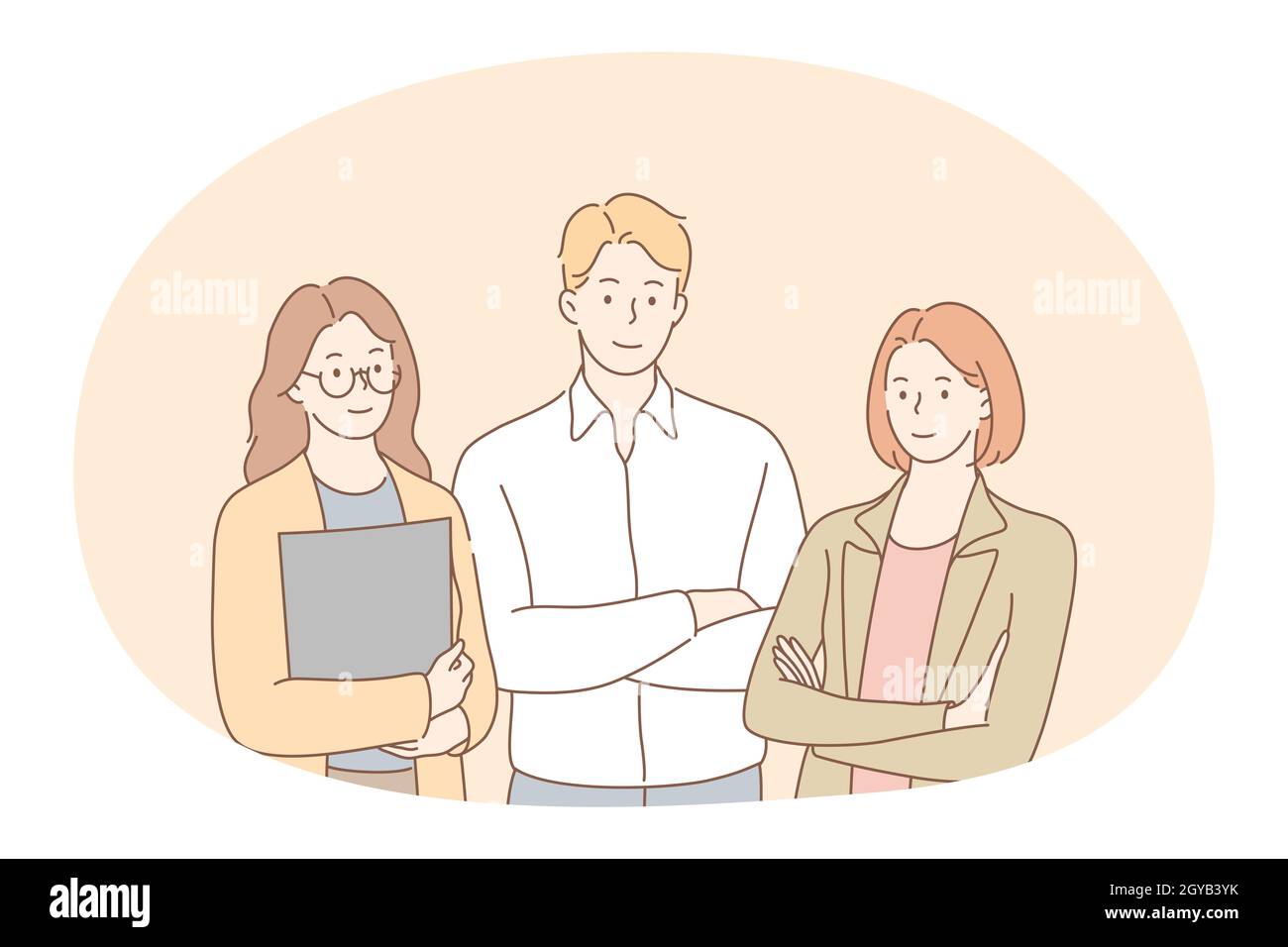 Cooperation, Teamwork, business partnership concept. Young business ...