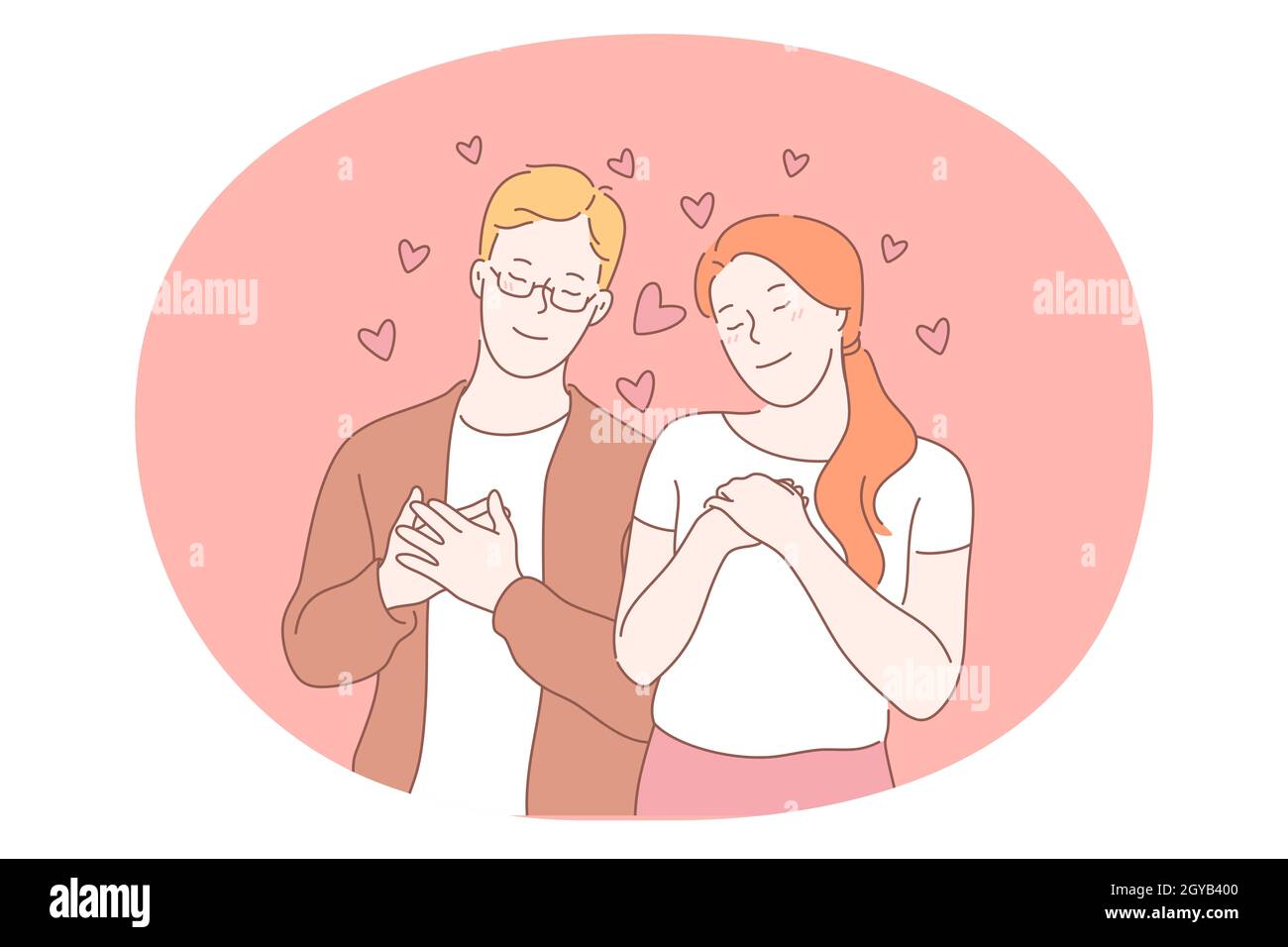 Happy Couple Cartoon Characters