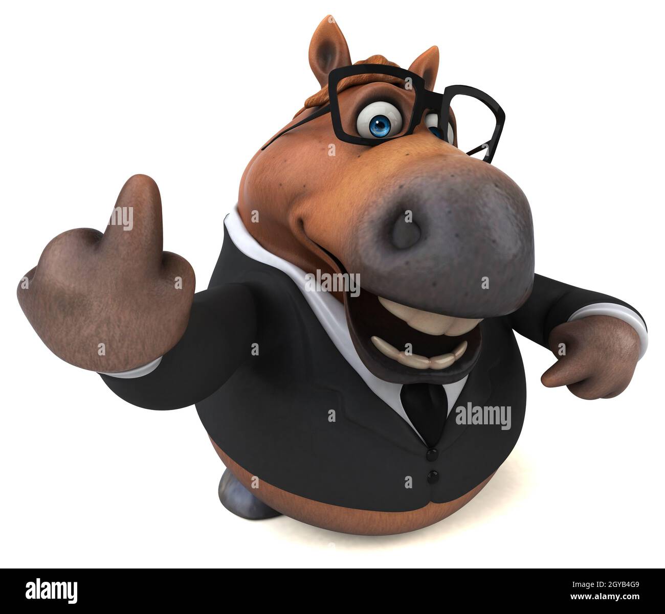Fun horse - 3D Illustration Stock Photo - Alamy