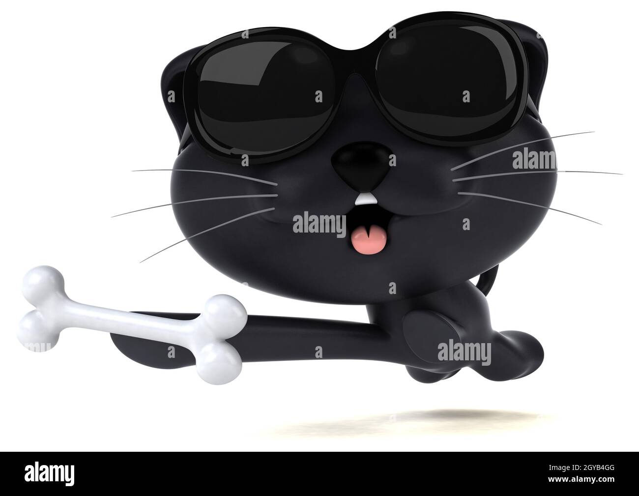 Fun cat - 3D Illustration Stock Photo - Alamy