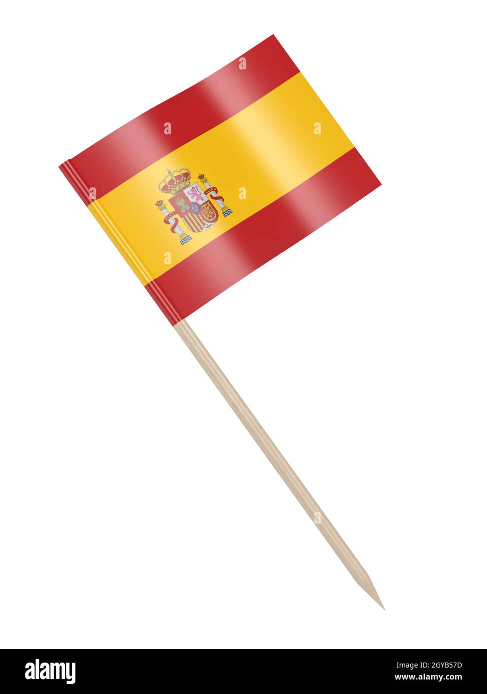 Spain flag toothpick, isolated on white background Stock Photo - Alamy