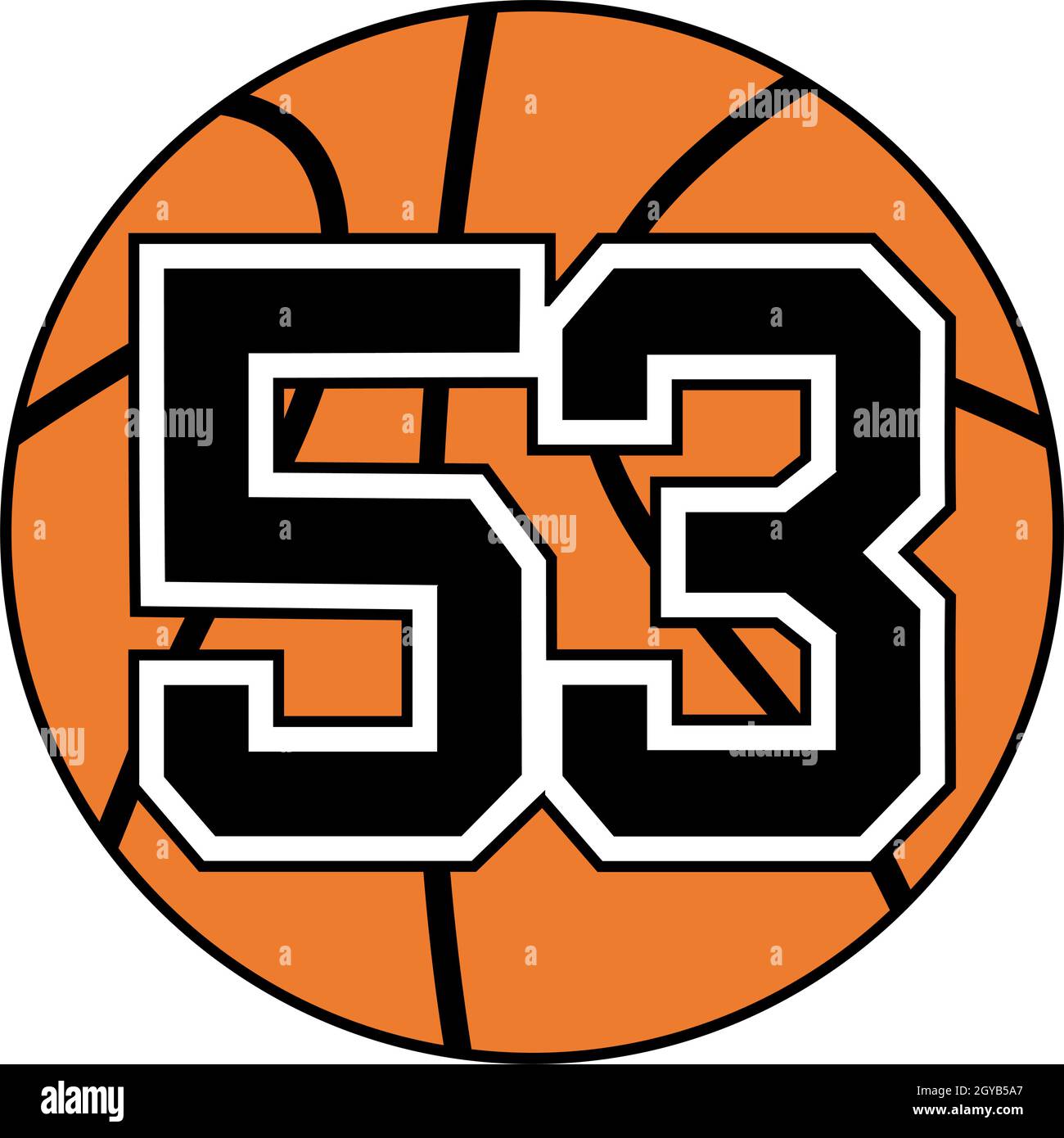 ball of basketball symbol with number 53 Stock Vector Image & Art - Alamy