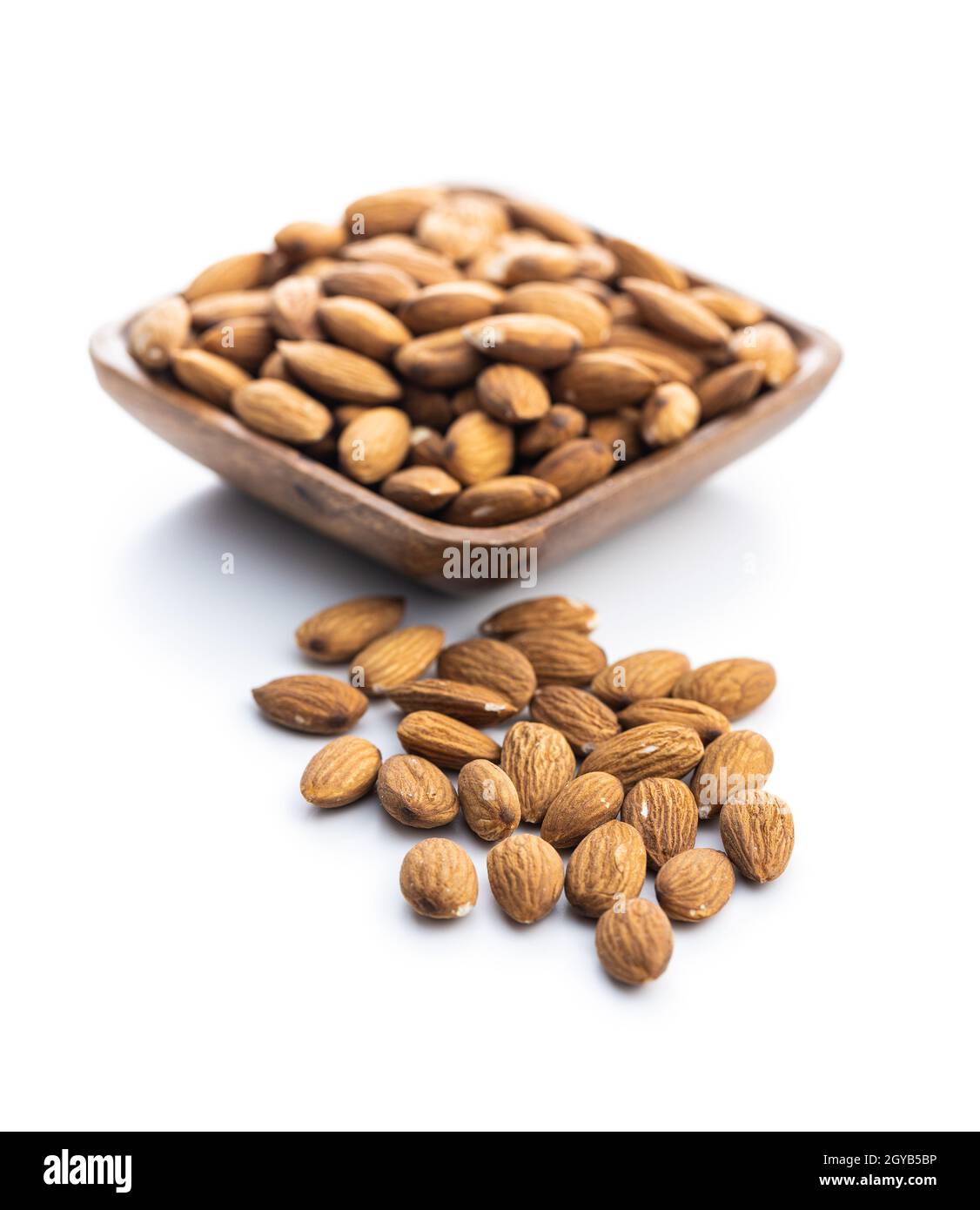 Peeled almonds nuts isolated on white background Stock Photo - Alamy