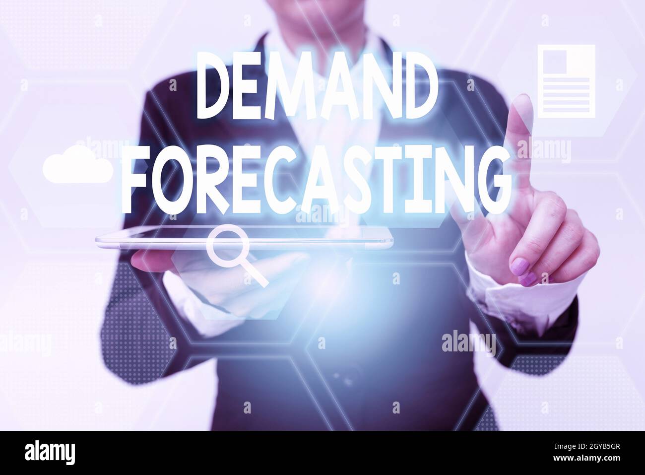 Sign displaying Demand Forecasting, Business showcase predict customer ...