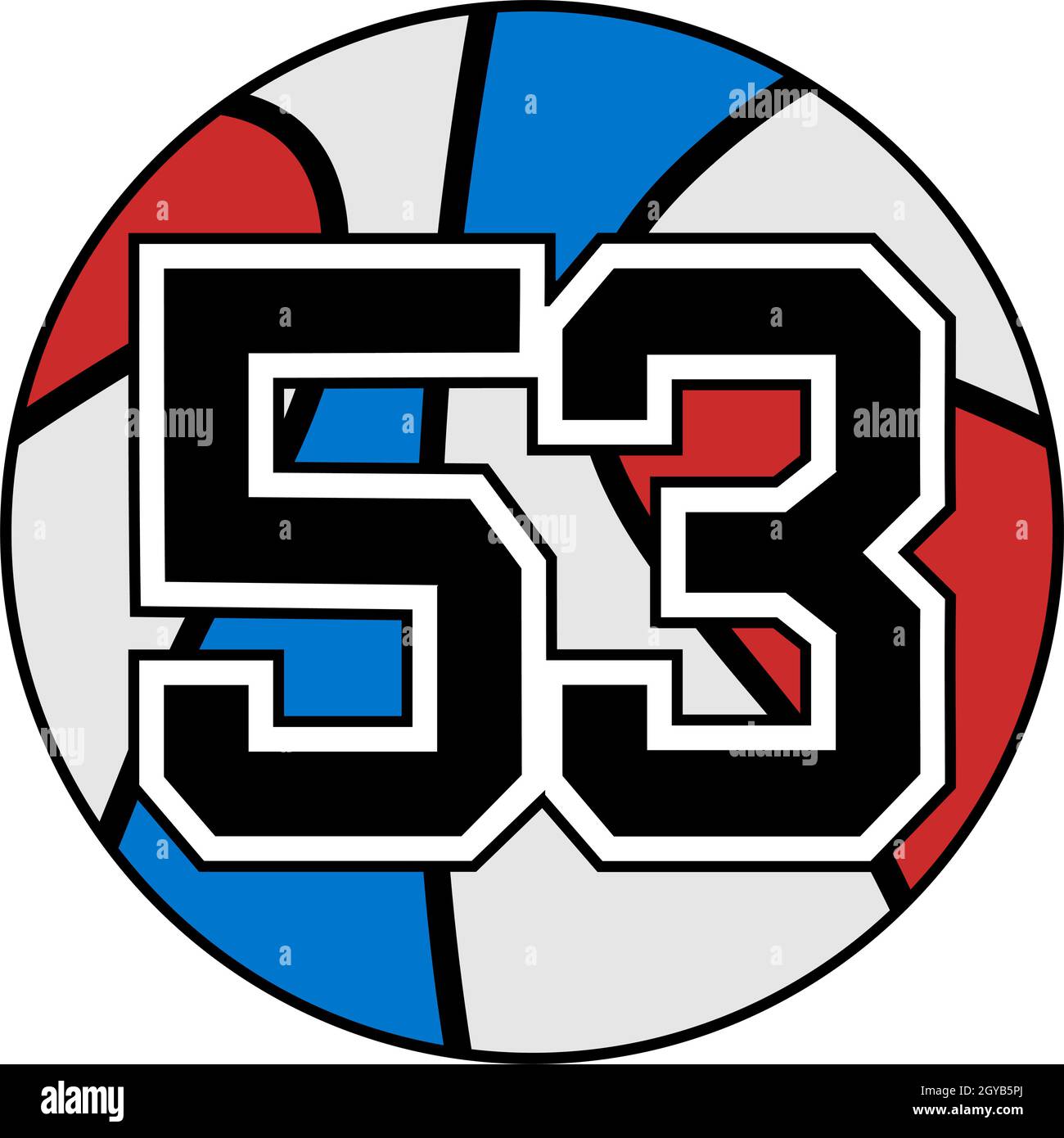 ball of basketball symbol with number 53 Stock Vector Image & Art - Alamy