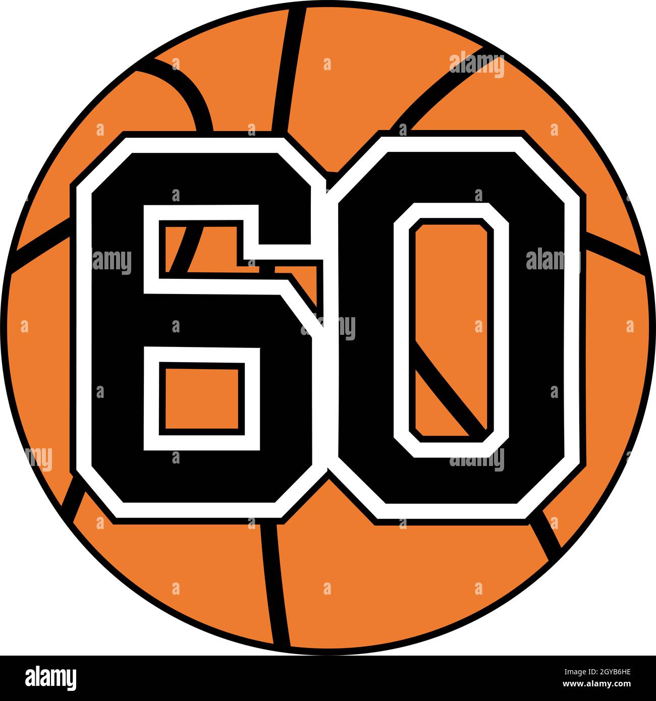ball of basketball symbol with number 60 Stock Vector Image & Art - Alamy