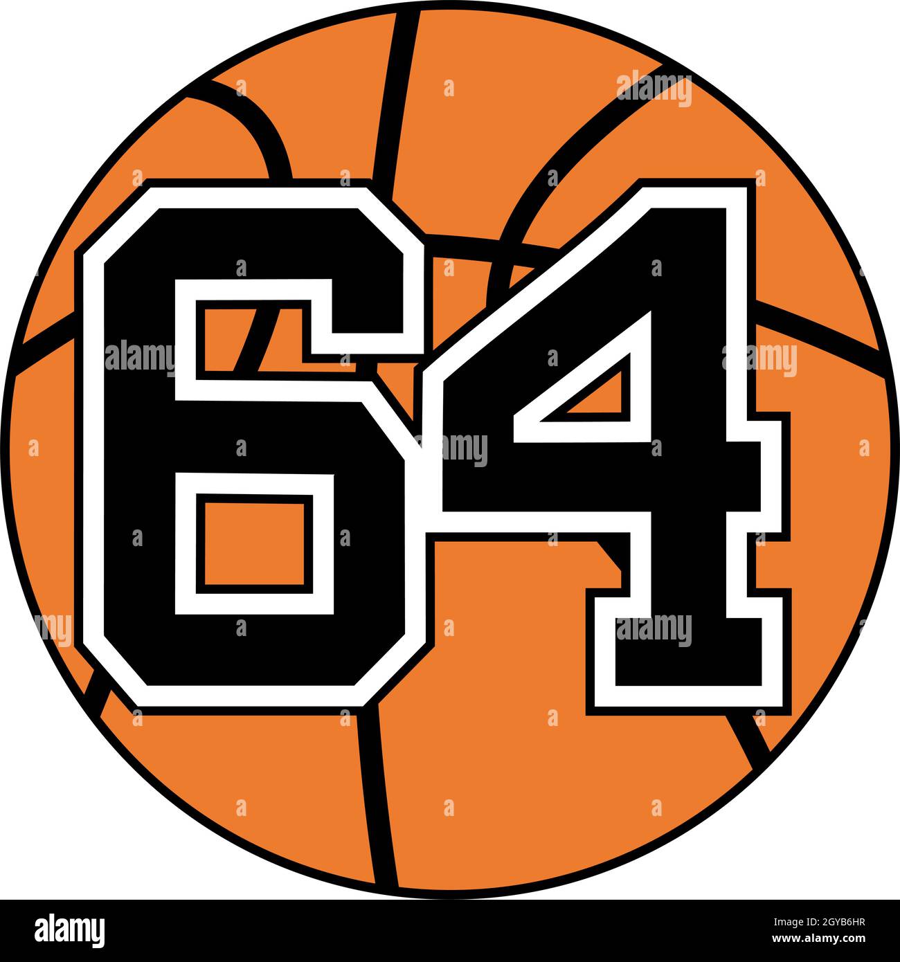 ball of basketball symbol with number 64 Stock Vector Image & Art - Alamy