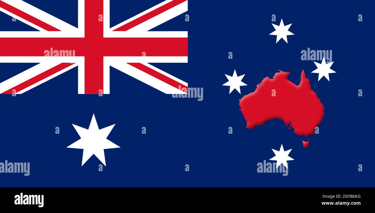 Flag of Australia. National emblem 3D illustration Stock Photo - Alamy