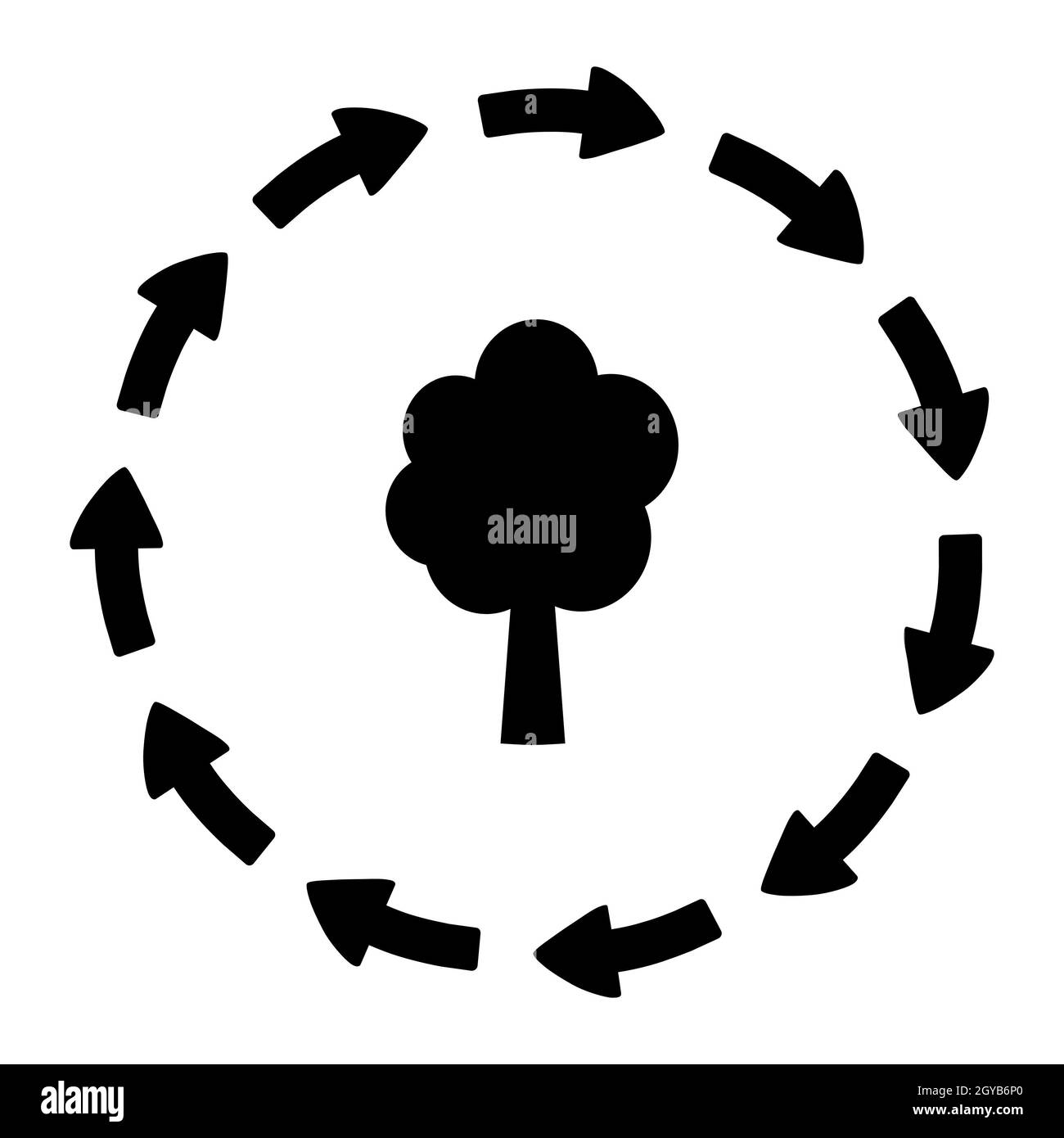 Tree and arrows Stock Photo - Alamy