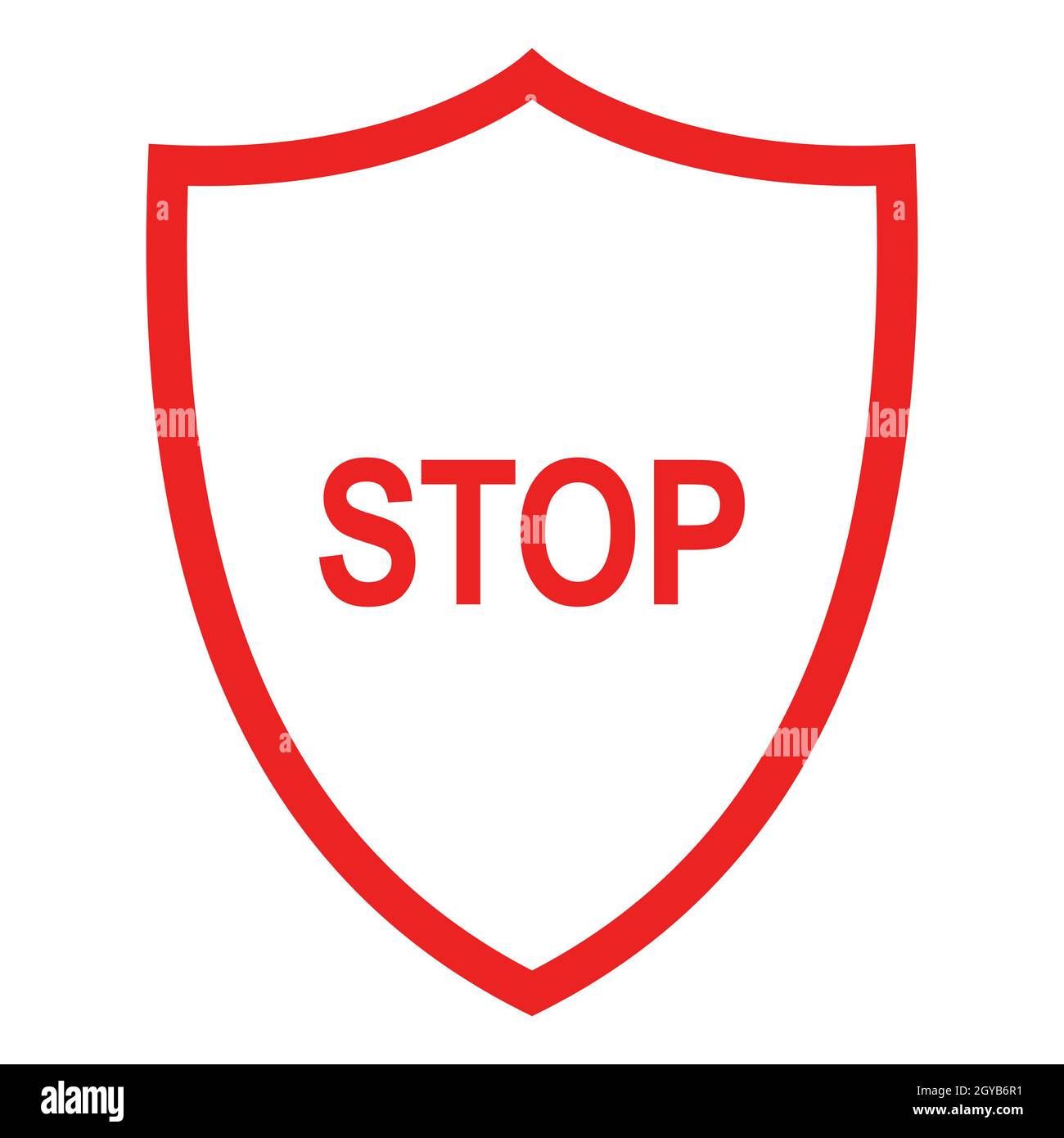 Stop and shield Stock Photo - Alamy