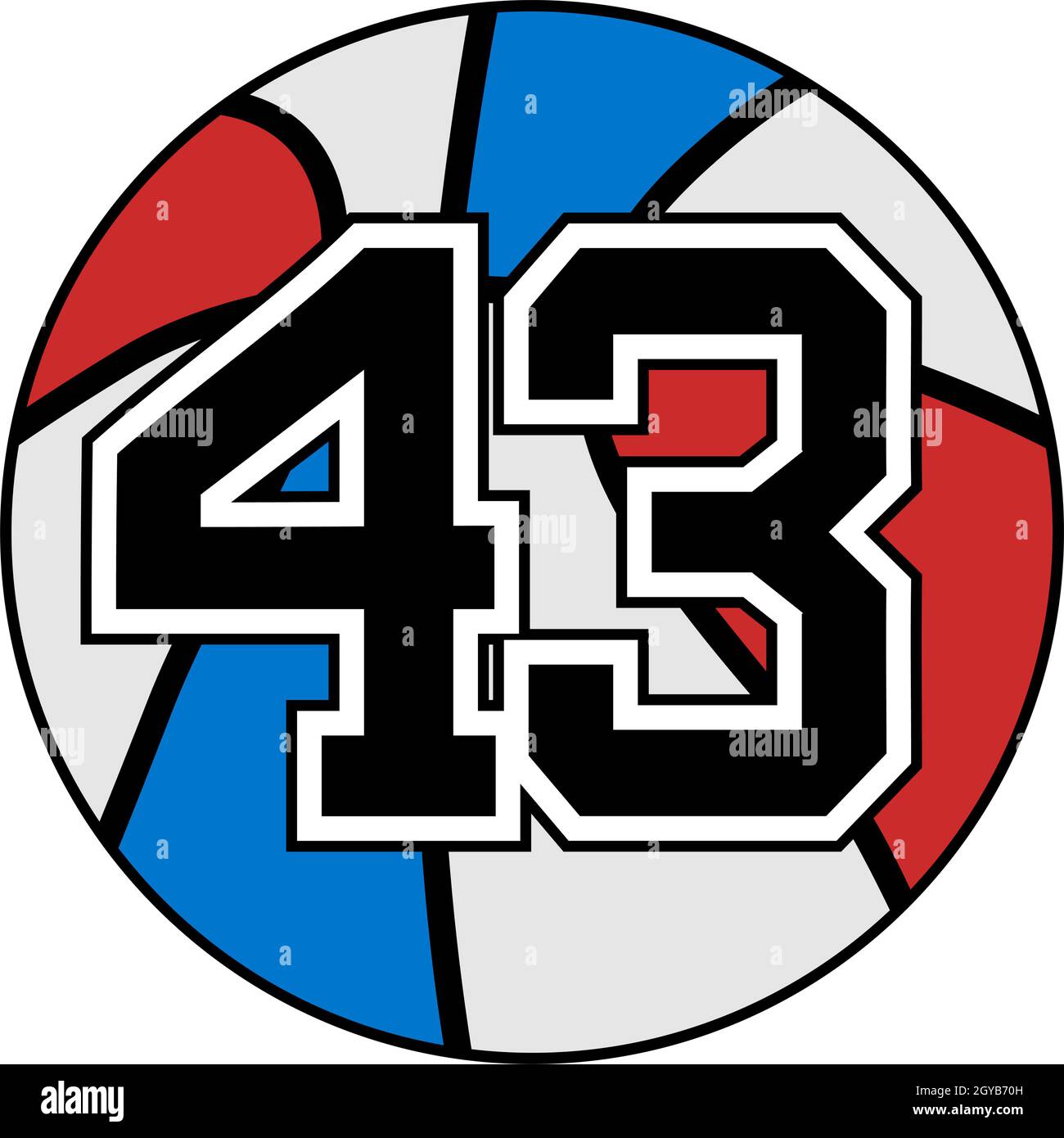 ball of basketball symbol with number forty three Stock Vector Image ...