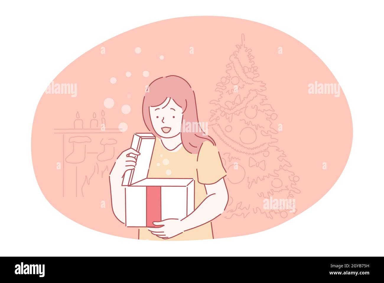 Winter holidays concept girl Cut Out Stock Images & Pictures - Alamy