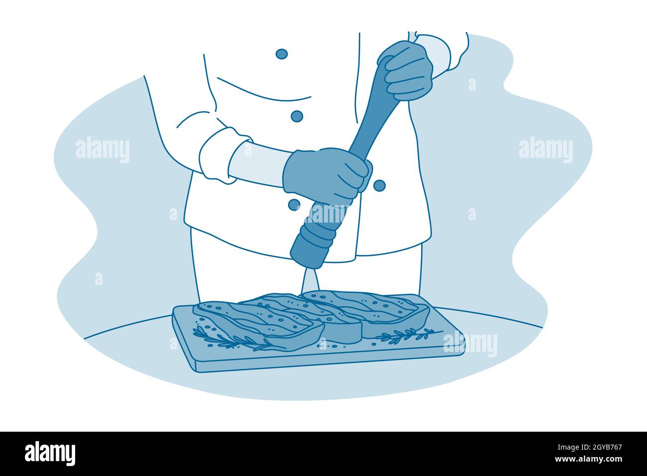 Meat cartoon in character Cut Out Stock Images & Pictures - Alamy