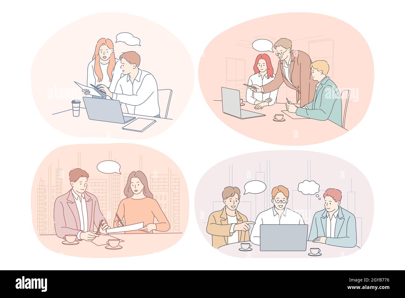 Team brainstorming cartoon hi-res stock photography and images - Alamy