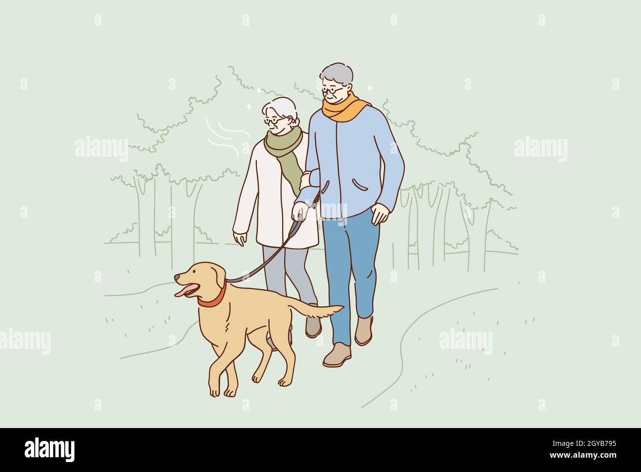 Senior people happy lifestyle concept. Positive elderly couple cartoon ...