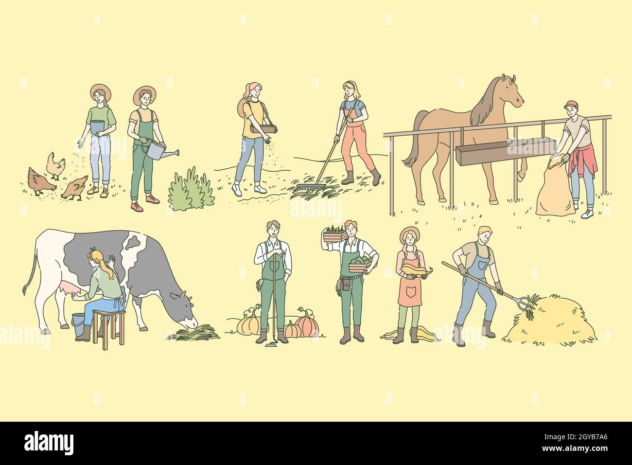 Set village farmers husbandry hi-res stock photography and images - Alamy