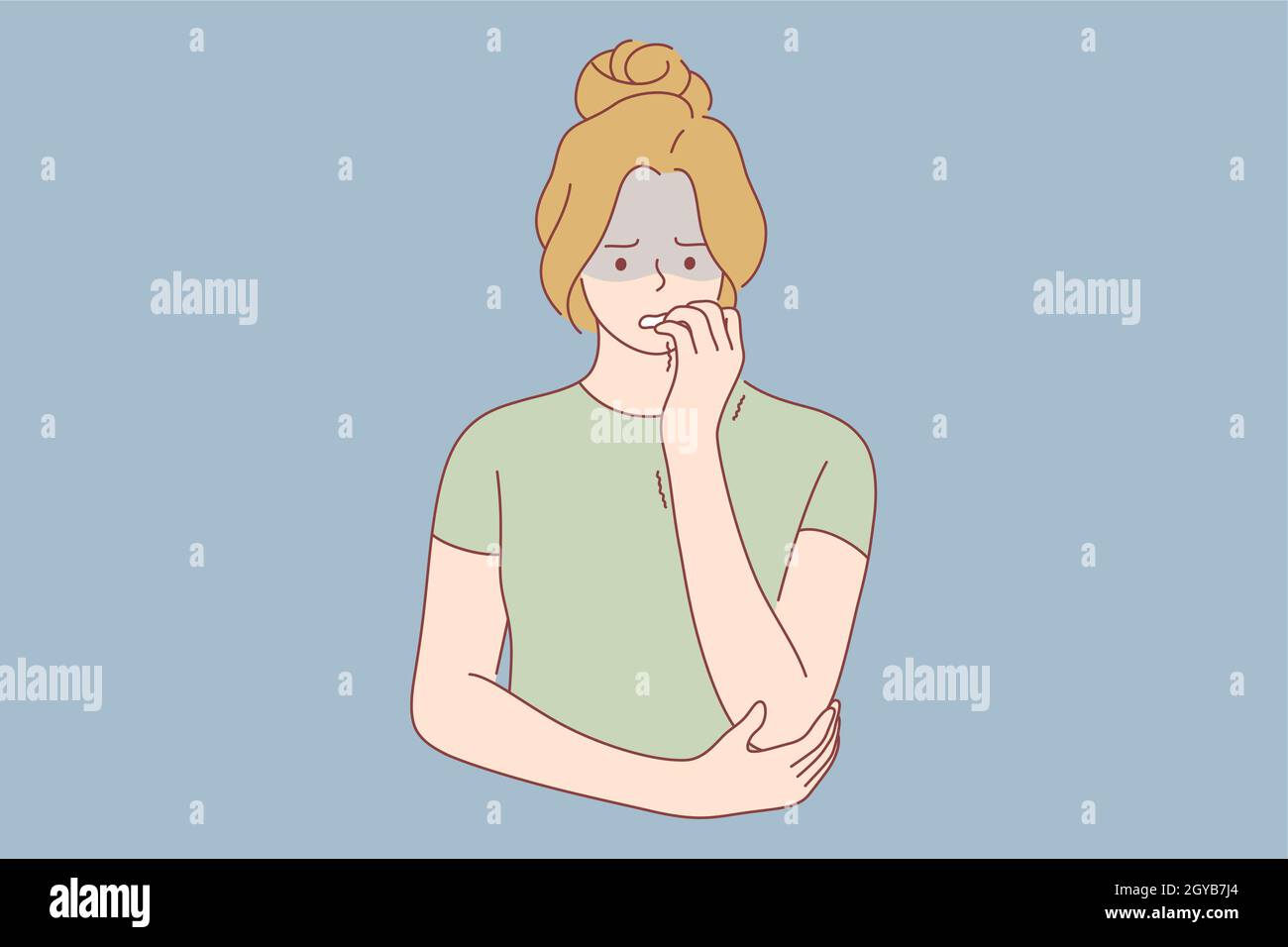 Emotion, face, expression, problem, mental stress, worry, depression ...