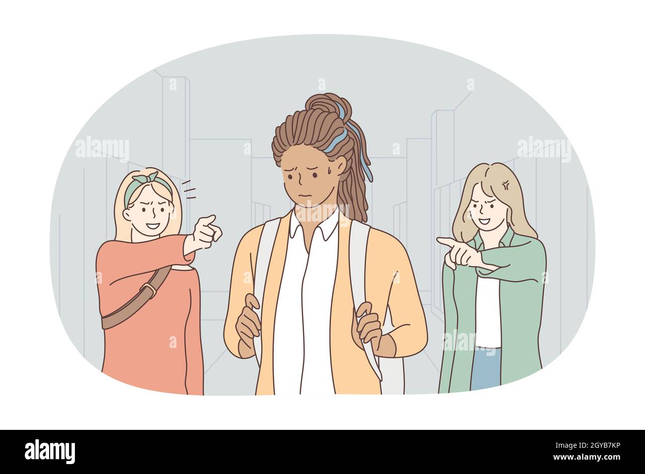 Abuse, suffering, mental Depression concept. Young unhappy black girl ...