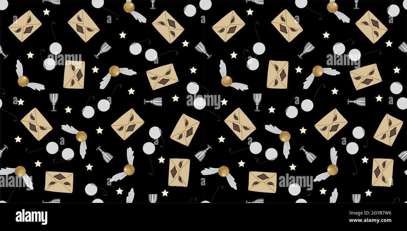 Fantasy Harry Potter, great design for any purpose. Magic seamless ...