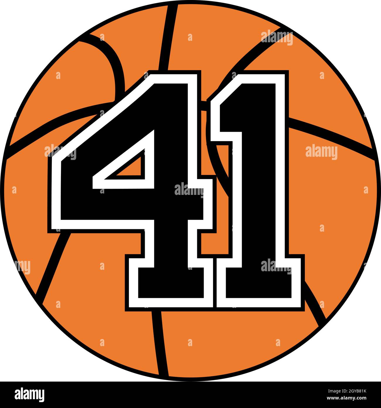 ball of basketball symbol with number 41 Stock Vector Image & Art - Alamy