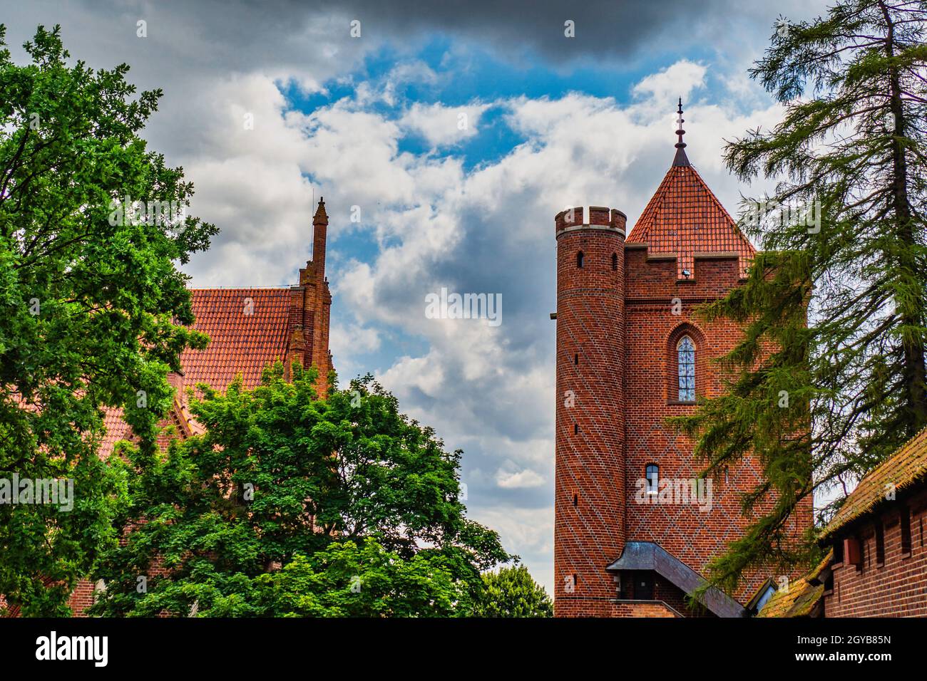 Beautiful Medieval Gothic Castle Complex - Malbork Castle, Poland Stock ...