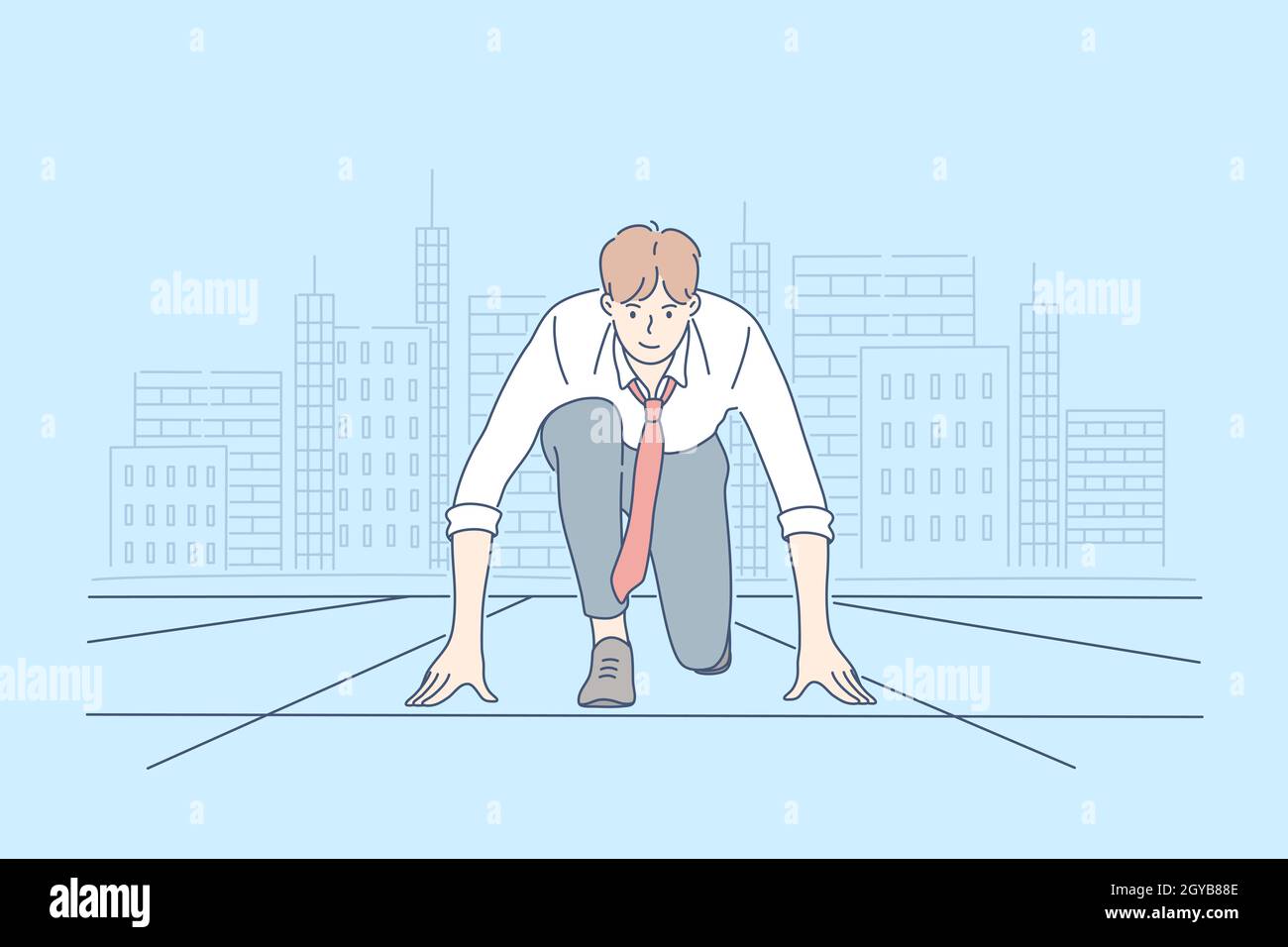 Ready to start cartoon hi-res stock photography and images - Alamy