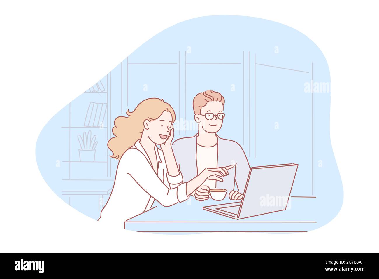 Coworkers thinking Cut Out Stock Images & Pictures - Alamy