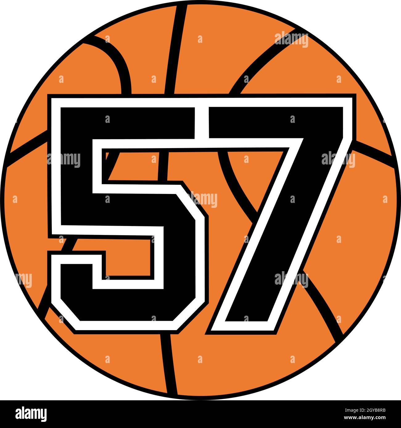 ball of basketball symbol with number 57 Stock Vector Image & Art - Alamy