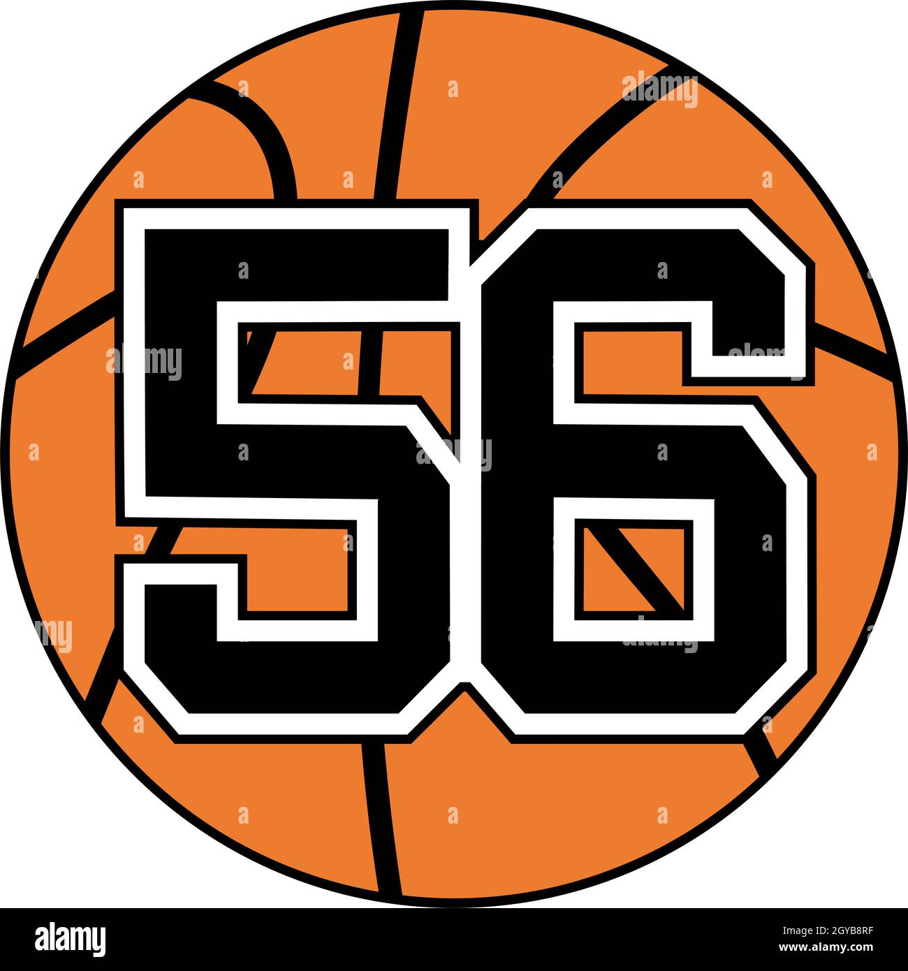 ball of basketball symbol with number 56 Stock Vector Image & Art - Alamy