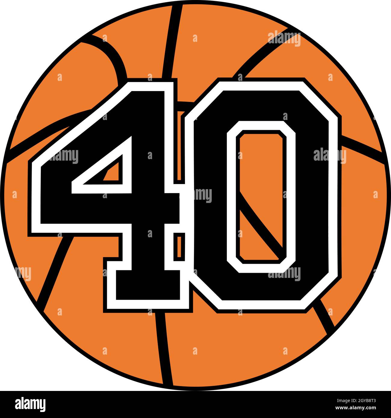 ball of basketball symbol with number 40 Stock Vector Image & Art - Alamy