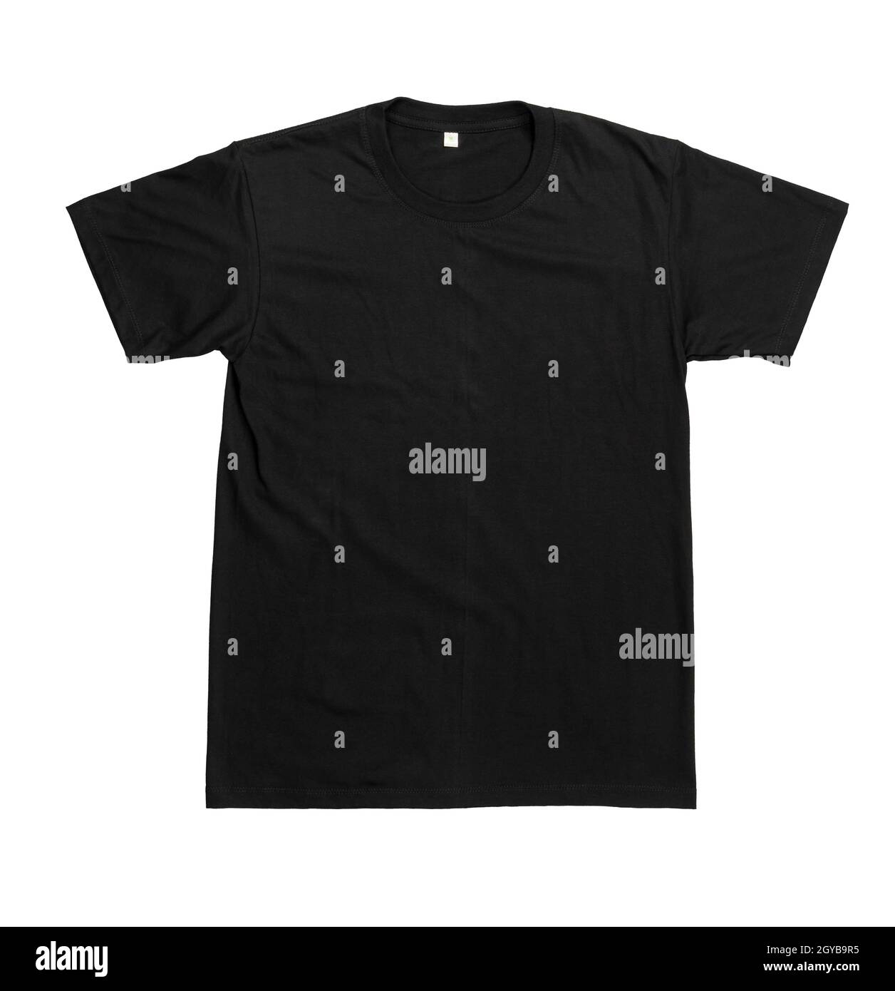 Black plain shortsleeve cotton T-Shirt template isolated on white ...