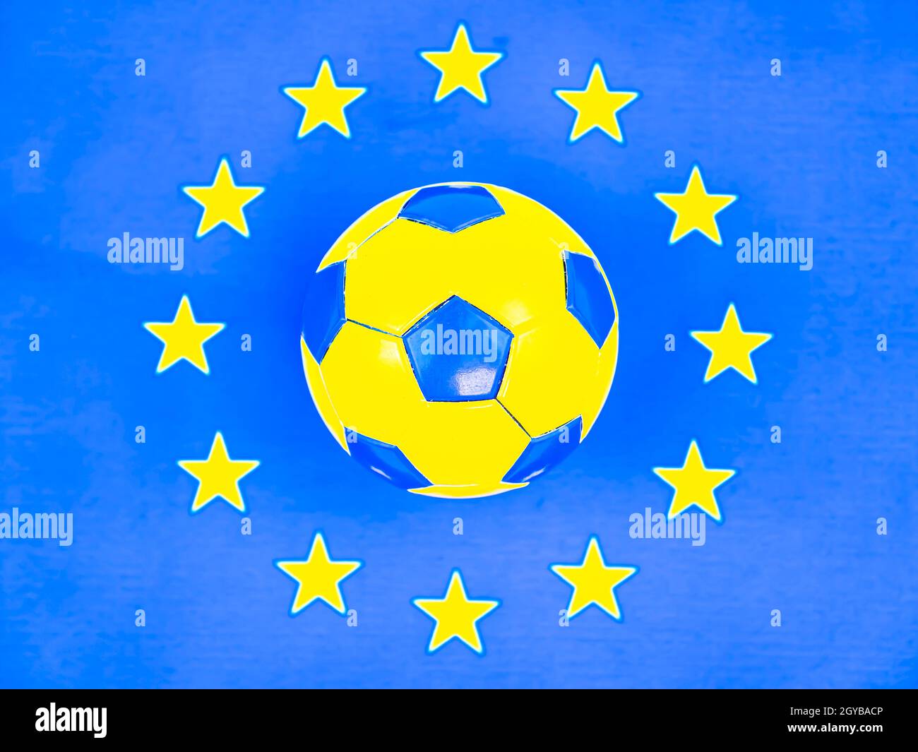 European Union flag and soccer ball. Football. Championship. Europe ...