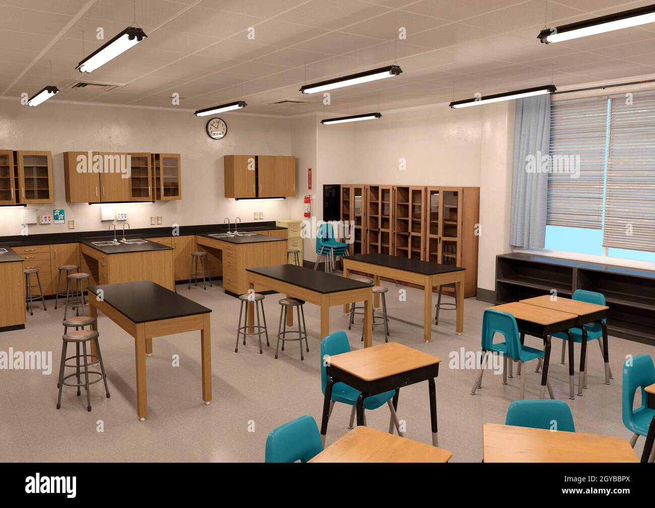 3D rendering of a classroom interior without people Stock Photo - Alamy