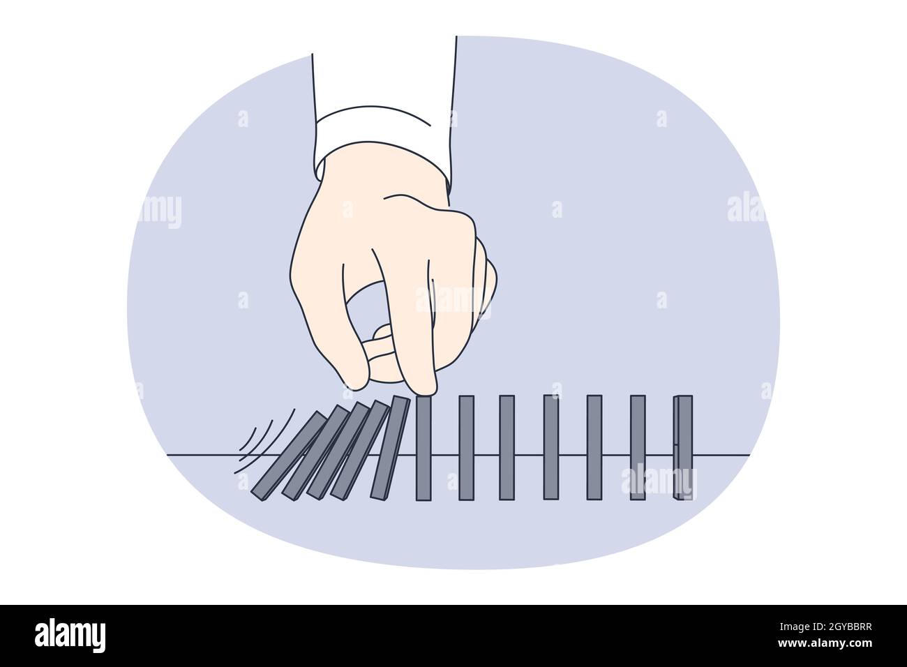 Opportunity, danger, challenge concept. Hands of businessman trying to ...